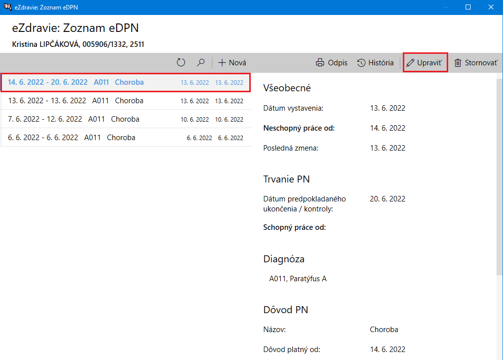 Elektronické PN (eDPN)